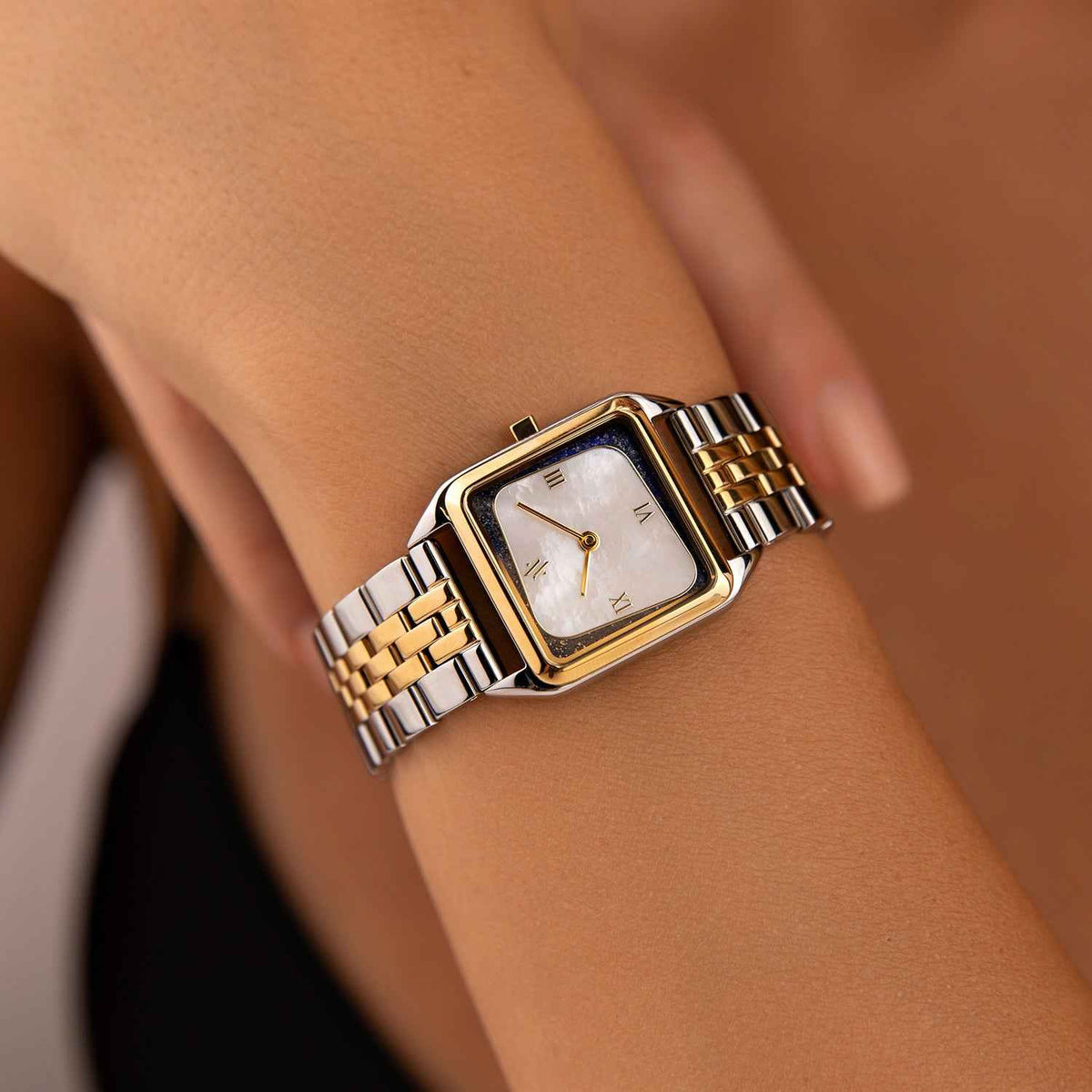 GEMINUS Lapis Lazuli and Pearl Watch Two Tone | VANNA