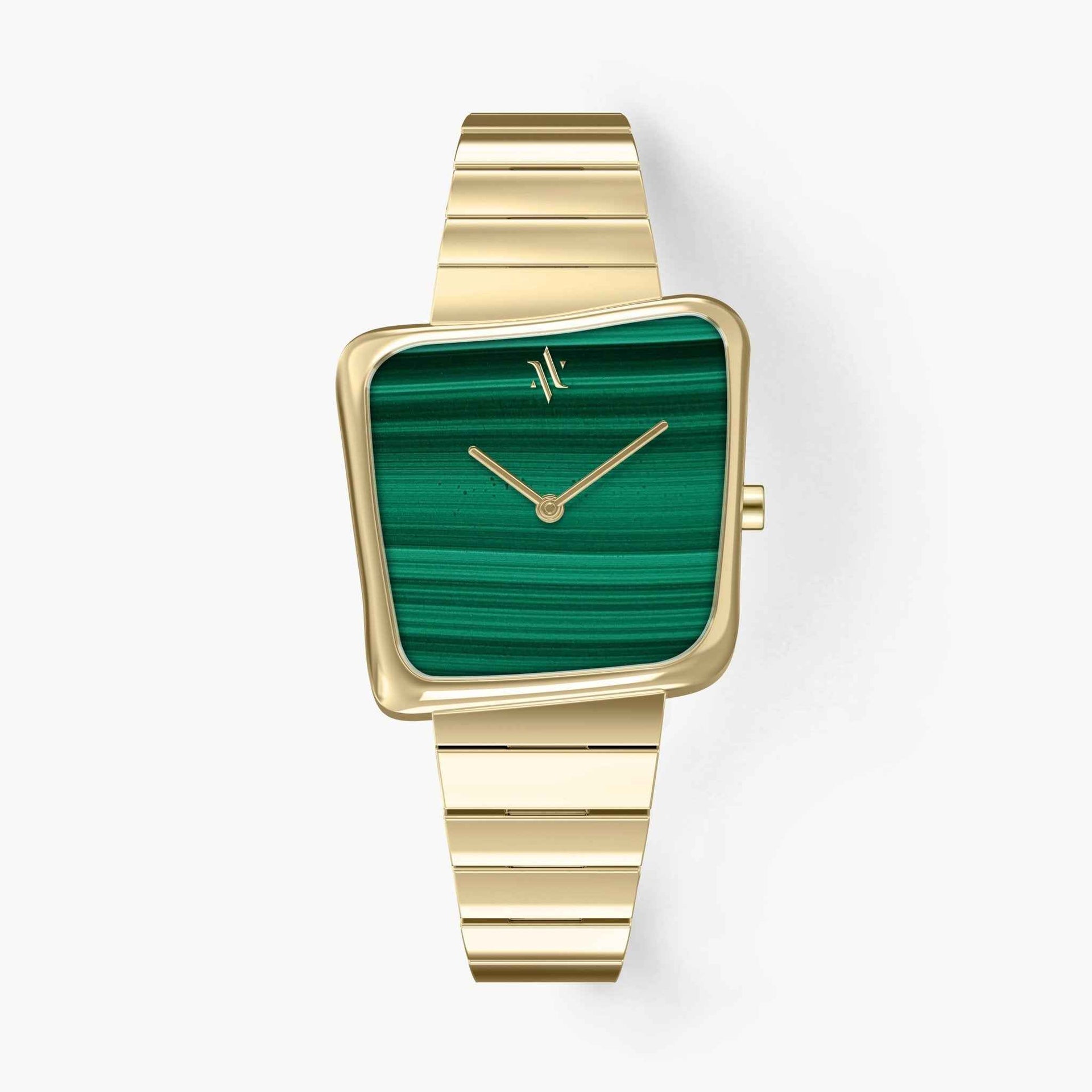 NEBULA Malachite Watch in Yellow Gold | VANNA