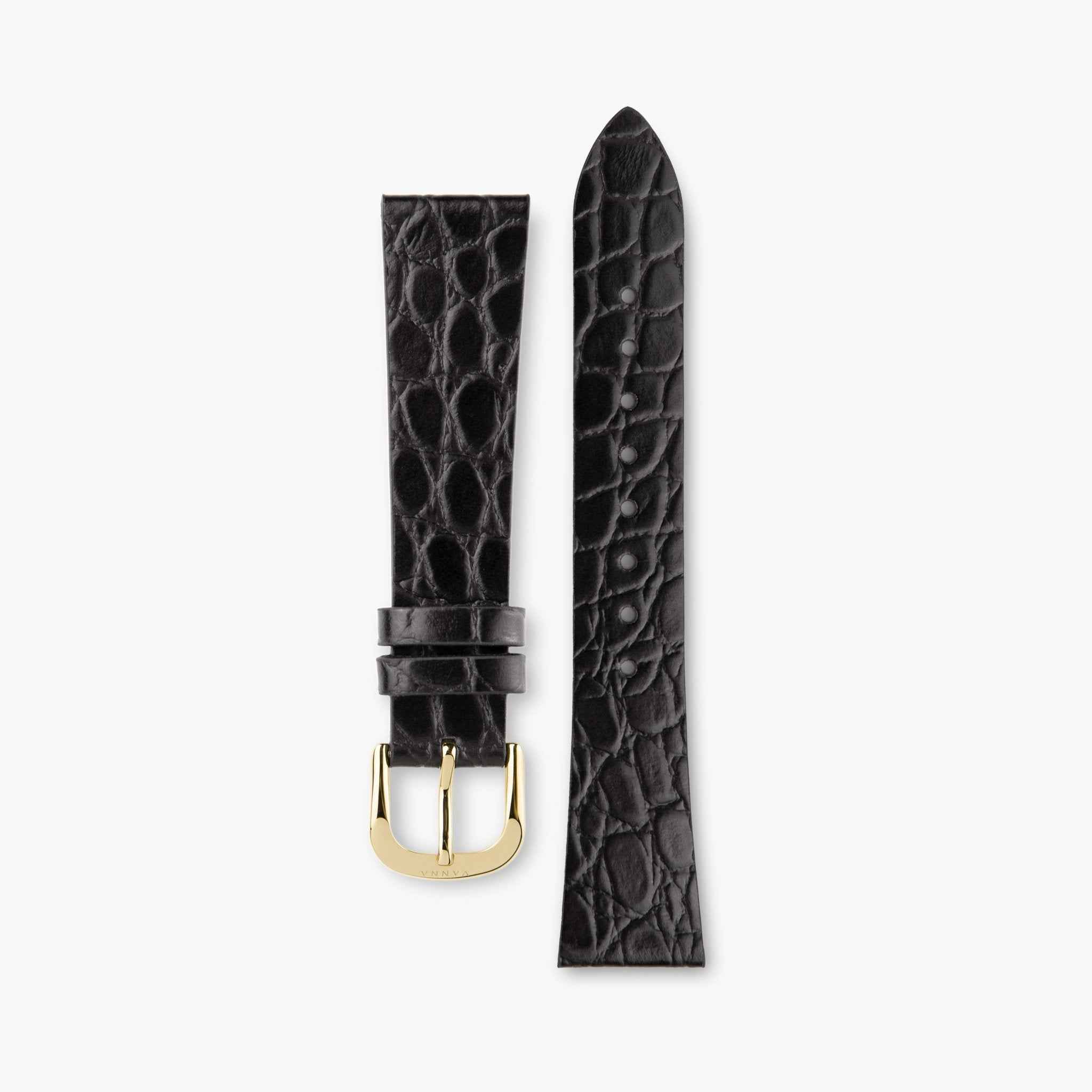 Gold Leather Watch Strap 18mm | VANNA